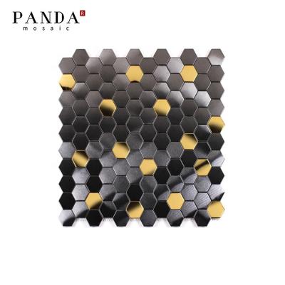 China Texture Bathtub Metal Mosaic Tile Black Hand Cut Bright Finish Solid Colors for sale