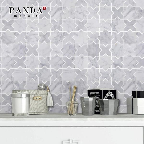 Quality Kitchen Backsplash Stone Mosaic Tile Irregular Italy White Natural Floor Ceramic Tile for sale