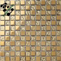Quality Colored Mirror Gold Crystal Ceramic Mosaic Tile 23x23mm Smp05 for sale