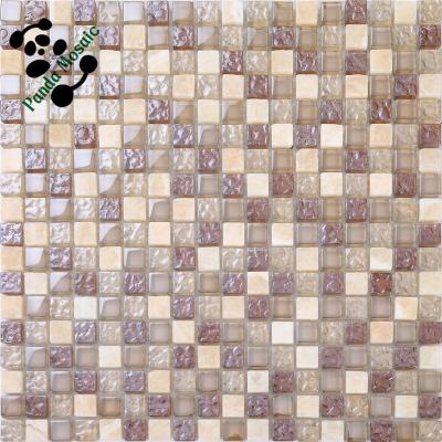 China Glass Stone Mixed Mosaic Wall Tile for Bathroom 300x300mm for sale