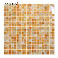 Quality Smooth Crystal Orange Glass Mosaic Bathroom Tiles for Bathroom Walls Floors for sale
