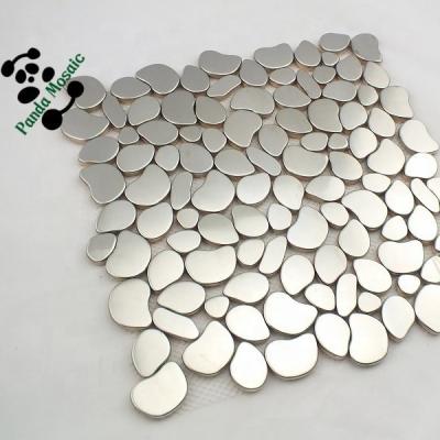 China Silver Pebble Stainless Steel Metal Mosaic Tile For Water Feature SMT02 for sale