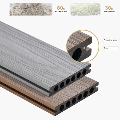 China Wood Grain Finish WPC Composite Decking Waterproof Anti Corrosion for Outdoor Walkways Garden for sale