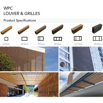 China Co Extrusion Indoor Wpc Wall Panel Outdoor Screen WPC Louver Grilles for sale