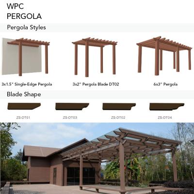 China Outdoor Wood Grain Surface Wpc Pergola Waterproof for Garden Building for sale