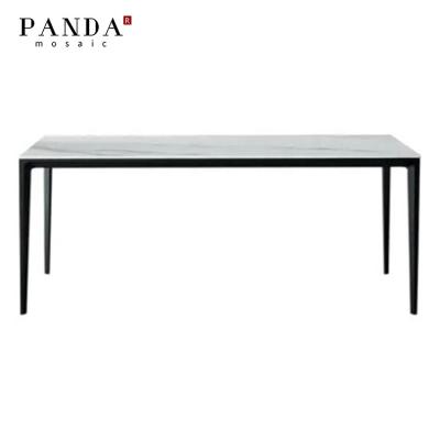 China Home Simple Dining Tables Chairs Set Black Gray Rock Slate Dining Table Set for sale