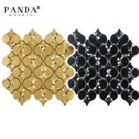 Quality Stainless Steel Bathroom Metal Mosaic Tile Black Gold Brushed For Kitchen for sale