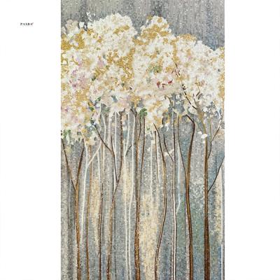 China Fashionable Art Glass Mosaic Tile Wall Mural Decorative Interior Design for sale