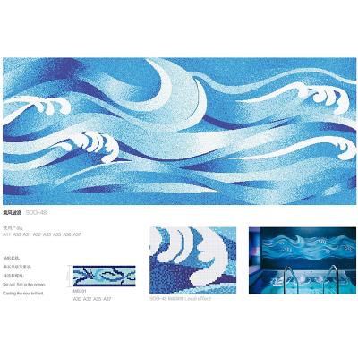 China Crystal Glass Swimming Pool Mosaic Tile for Interior Hotel Hall Decoration for sale