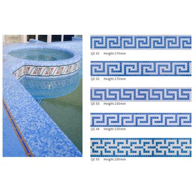 China Crystal Glass Swimming Pool Mosaic Tile Sky Blue Iridescent for Outdoor Bathroom Floor for sale