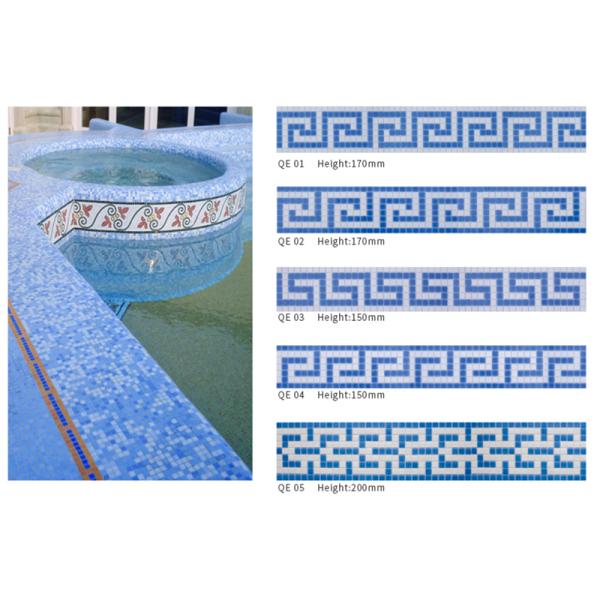 Quality Crystal Glass Swimming Pool Mosaic Tile Sky Blue Iridescent for Outdoor Bathroom Floor for sale