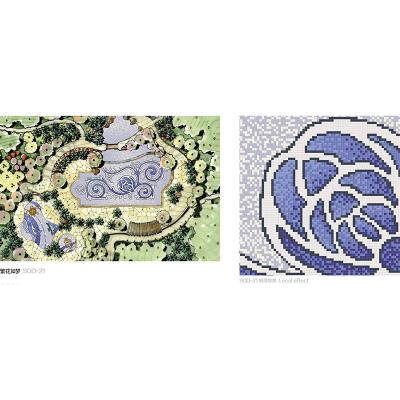China Glass Swimming Pool Mosaic Tile Floral Mural Pattern Customized for sale