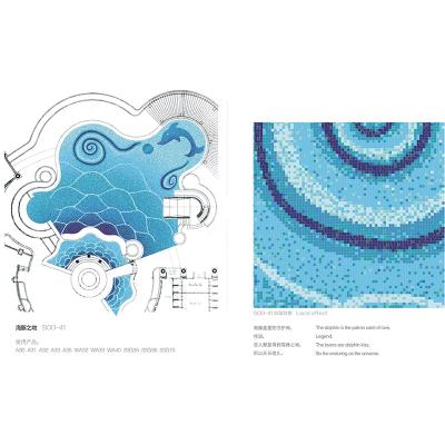 China Modern American Style Swimming Pool Glass Mosaic Tile Decorative Flooring Design for sale