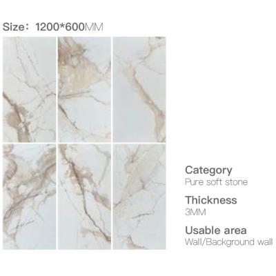 China Carrara Golden Flex Stone Veneer 1200x600mm For Interior Exterior for sale