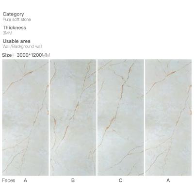 China Exterior Wall Fine Line Stone Flex Tiles Customizable 3000x1200mm for sale