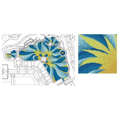 China Luxury Glass Swimming Pool Mosaic Tiles Colorful Anti Alkali For Villa for sale