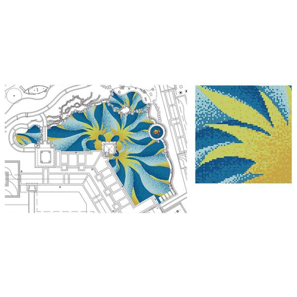 Quality Luxury Glass Swimming Pool Mosaic Tiles Colorful Anti Alkali For Villa for sale