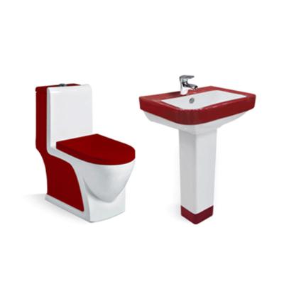 China Colorful Siphonic One-Piece Toilet  Floor Mounted Ceramic Water Closet With Standard Trap for sale