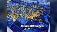 3D Mosaic Tiles Modern Wall Art Hotel Bathroom Decor