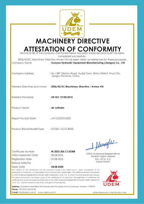 CE - Guoyue Hydraulic Equipment Manufacturing (jiangsu) Co., Ltd