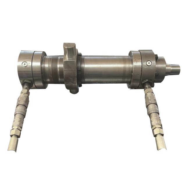 Close-up of hydraulic cylinder buffer mechanism