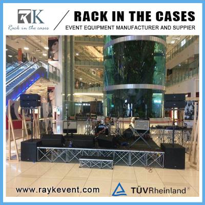 China 6m x 6m  non-slip portable event stage portable band stages for performing roof truss with portable stage for sale