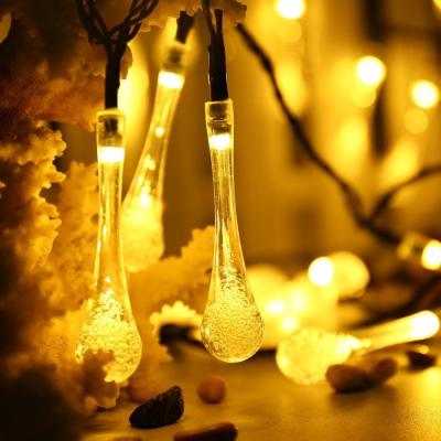 Cina Illuminazione leggiadramente della corda della goccia di acqua solare LED di 20 LED per il recinto delle decorazioni del giardino in vendita