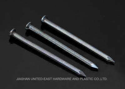 China Diamond Point Blue Finished Steel Concrete Nails Grooved Shank Flat Head for sale