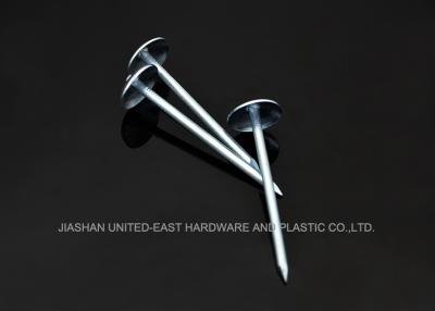 China Umbrella Head Galvanized Roofing Nails 1 - 3 / 4” X BWG 13 Zinc Plated Nails for sale