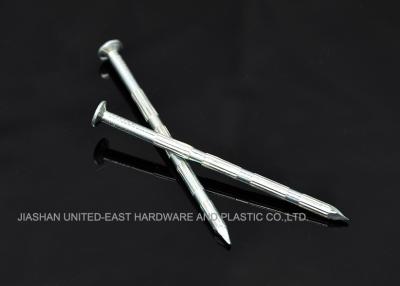 China 4” Galvanized Bamboo Concrete Nails , Resist Corrosion Needle Point Bamboo Concrete Steel Nails Zinc Plated White Colour for sale