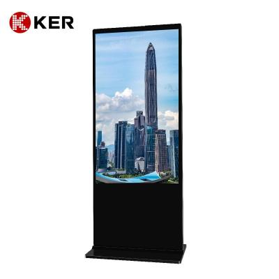 China Portable 32 43 49 55 65 Inch Outdoor Floor Standing LCD Screen Video Digital Signage and Displays for sale
