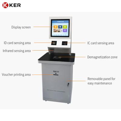 China Self-Service Ticket Rfid School Library Information Floor Standing Indoor Library Self Service Kiosk for sale