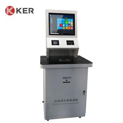 China Self-Service Ticket Rfid School Library Information Floor Standing Indoor Library Self Service Kiosk for sale