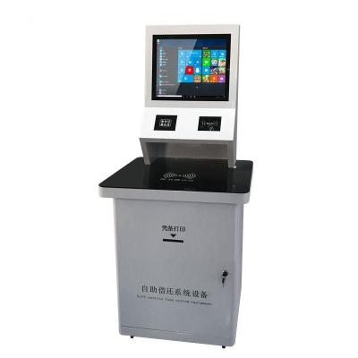 China Self-Service Ticket Rfid School Library Information Floor Standing Indoor Library Self Service Kiosk for sale