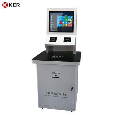 China Self-Service Ticket Rfid School Library Information Floor Standing Indoor Library Self Service Kiosk for sale