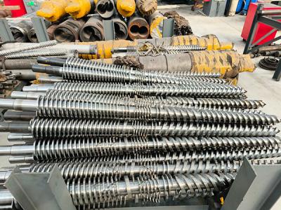 China Conical Twin Screw and Barrel with Barrel Hardness HV≥900, Screw Diameter 25-150mm, and Barrel Surface Roughness Ra 0.4μm for Durable Performance for sale