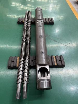 China Parallel Twin Screw and Barrel with Ra 0.4μm-0.6μm Surface Roughness, 3kw Cooling Power, and 0.5-0.8mm Nitriding Depth for sale