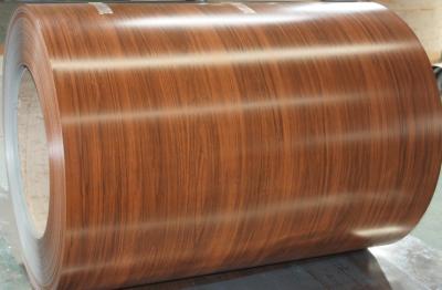 China Color Coated Pre Painted Galvalume or Galvanized Coil 508MM / 610mm Coil Inner Diameter wooden color below 1.2mm thickne for sale