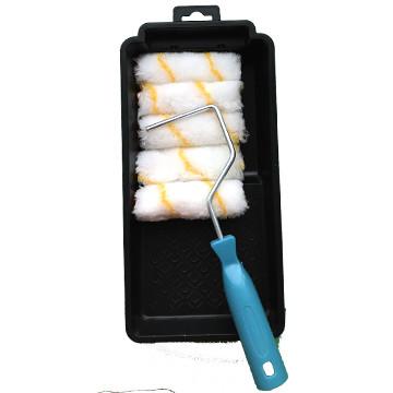 China High Quality acrylic mini Paint Roller brush set, Pro Frame and Cover nap refill for painting tool for sale