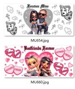 Quality Bpa Free Valentine'S Day UV DTF Tumbler Wraps ISO9001 SGS ROHS for sale