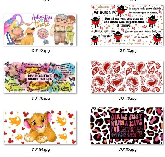 Quality UV DTF Cup Wrap Transfers 9.3*4.1 Inches For Metal Packaging for sale