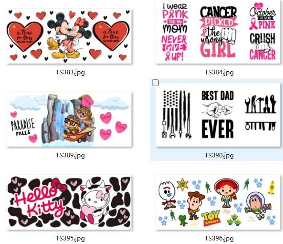 Quality UV Ink AB Film Custom UV Transfer Stickers For Mugs Coffee Tumblers 16oz Libbey for sale