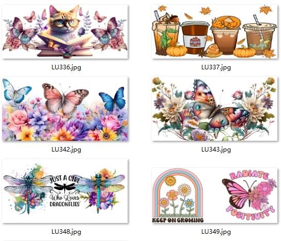 Quality OEM UV Cup Wraps UV 3D Transfer Labels 9.3*4.1 Inches for sale