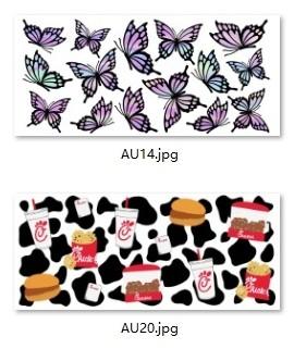 Quality OEM UV Cup Wraps UV 3D Transfer Labels 9.3*4.1 Inches for sale