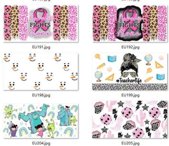Quality Free Artwork Services 16oz Custom UV 3D Transfer Stickers for sale