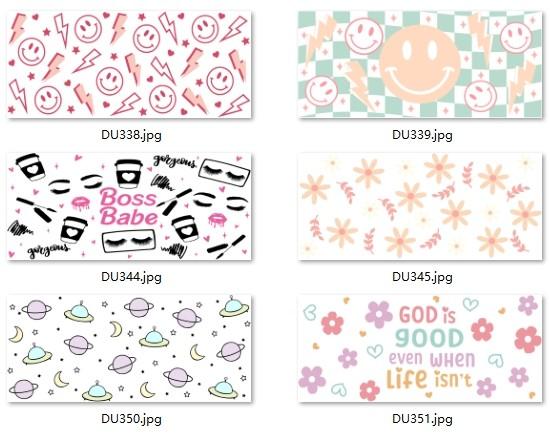Quality ISO UV Varnish Easter Holiday UV DTF Tumbler Wraps 16OZ for sale