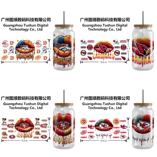 Quality UVDTF packaging custom UV transfer stickers 16oz cup sleeve 24oz stickers DTF for sale