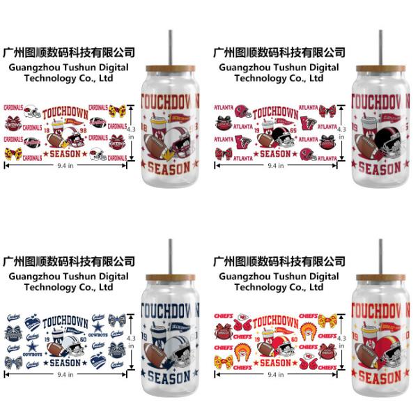 Quality UVDTF packaging custom UV transfer stickers 16oz cup sleeve 24oz stickers DTF for sale