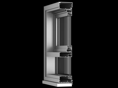 China Coastal Construction Aluminum Window Wall Systems 100mm Class 4 Air Infiltration for sale