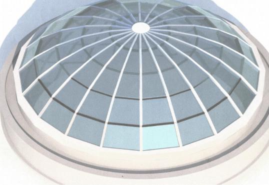 Quality Customized Curved Curtain Wall Steel Structure Dome Large Span With Exposed Grid Design for sale